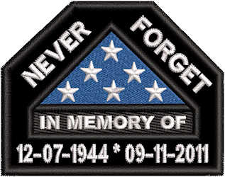 In Memory Of Folded Flag NEVER FORGET